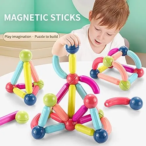 MTJ Colorful Magnetic Sticks and Balls Sets Learning Creative ...