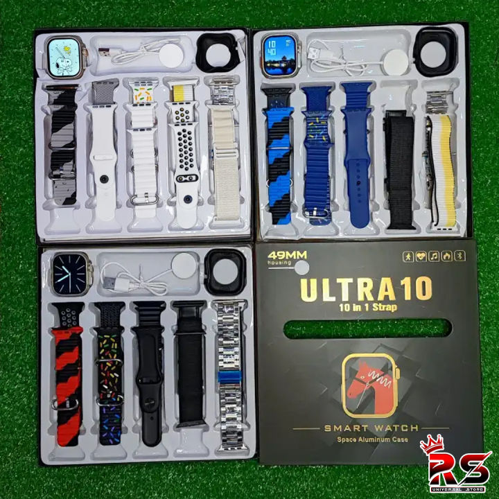 Ultra Smart Watch | 10 in 1 Straps + Jelly Case | Super HD Display | BT ...