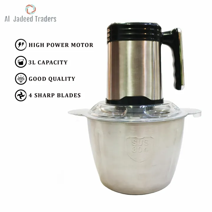 Electric Meat Chopper Machine 3L Capacity | 4 Blades Stainless Steel, 3 ...