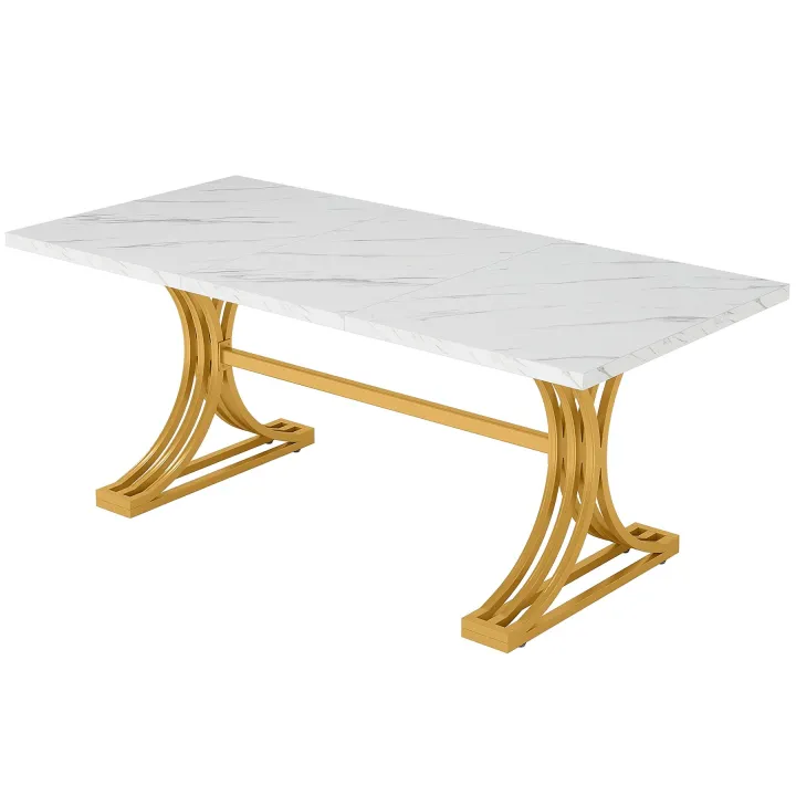 Modern Executive Computer Desk with Faux Marble Tabletop | Daraz.pk