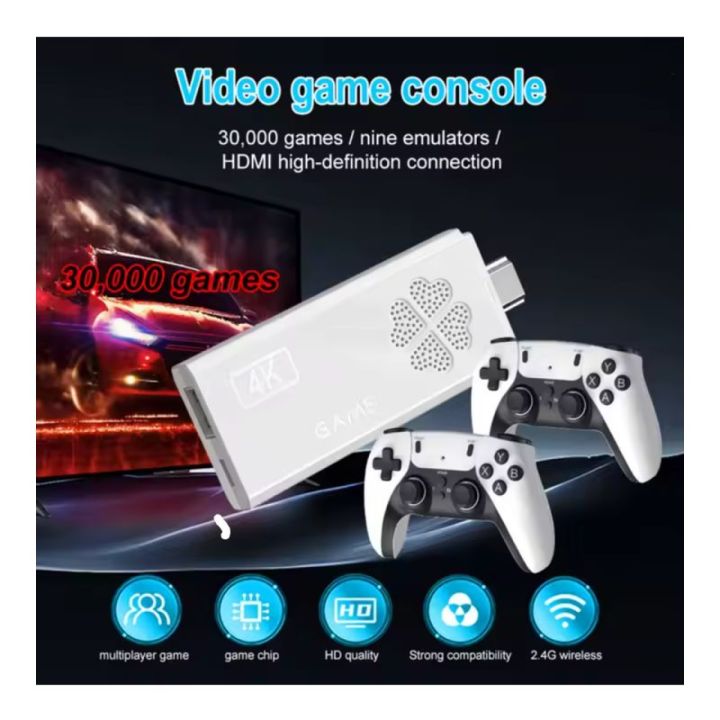 (F10)2025 Retro 4K HD Game Stick Console – 64GB, 20,000+ Classic Games ...