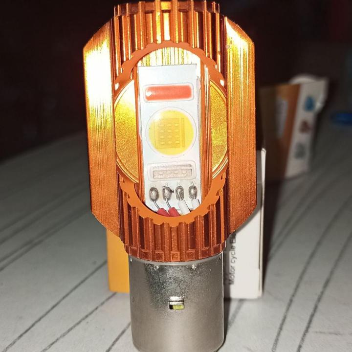 Dual color Hi Low & flash H6 Fitting LED Motorcycle Headlight LED Bulb ...