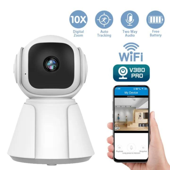 5MP Wireless Battery IP Camera with AI Detection | V380 Pro App | 10x ...