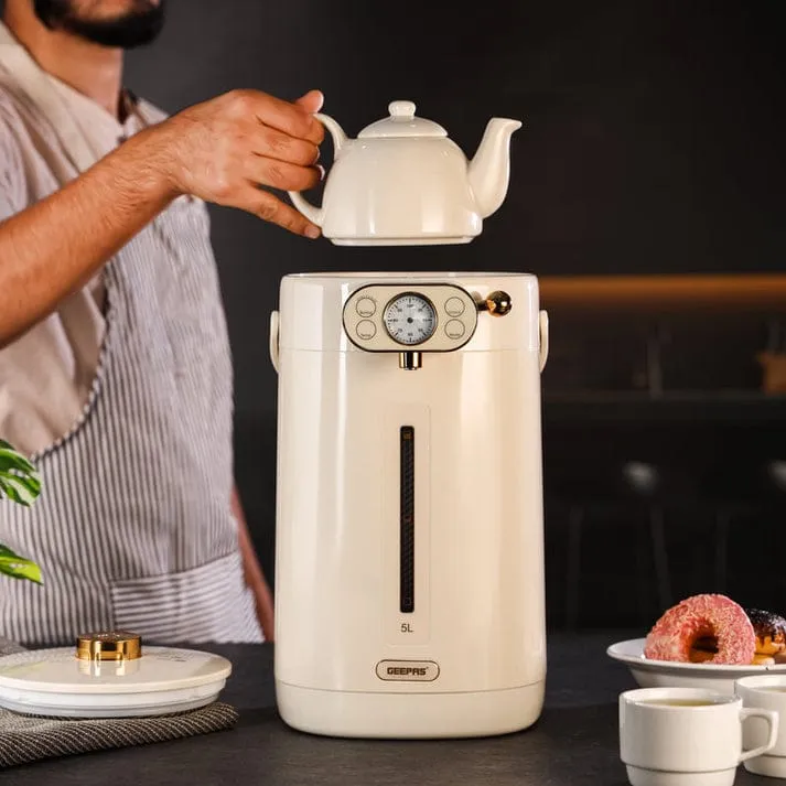 Geepas 5 Liter Electric Thermo Pot- GEV27026/ Stainless Steel Inner Pot ...