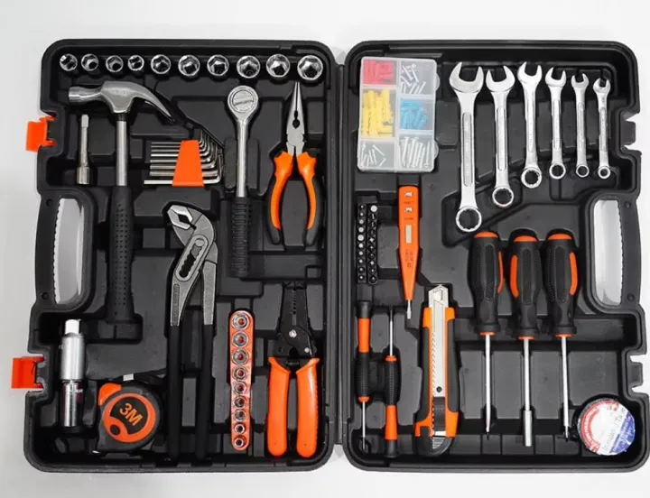 72-Piece Professional Hand Tool Kit Box – Multi-Purpose Home & Car ...