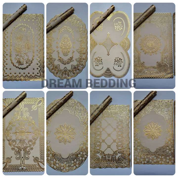 TABLE MATS, 3-PIECE GOLDEN TABLE MATS FOR CENTER, DRESSING, AND SIDE ...