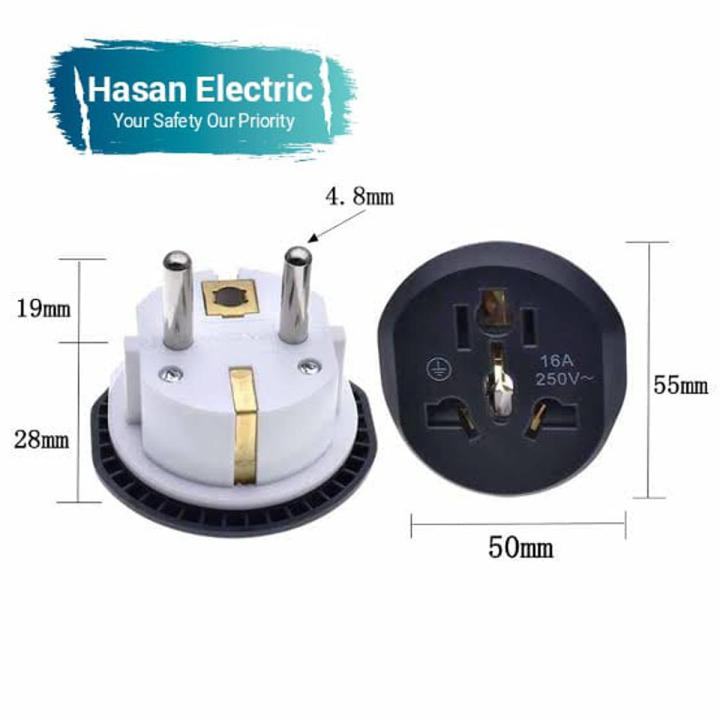 3 Pin to 2 Pin Converter EU Plug travel Adapter, Multi-Purpose Socket ...