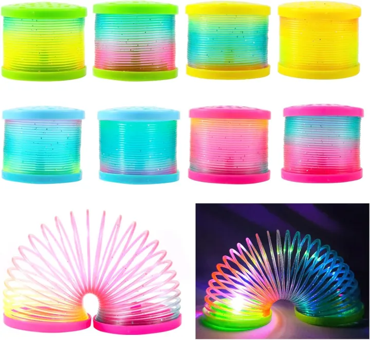 rn 6 Pack Coil Spring Toys, Mini Rainbow Springs, Magic Fidget Toys for Boys and Girls, Glow in ...