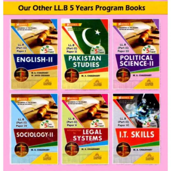 NSeries LLB 5 Years Part 2 Complete Set of 6 Books by MA Chaudhary ...