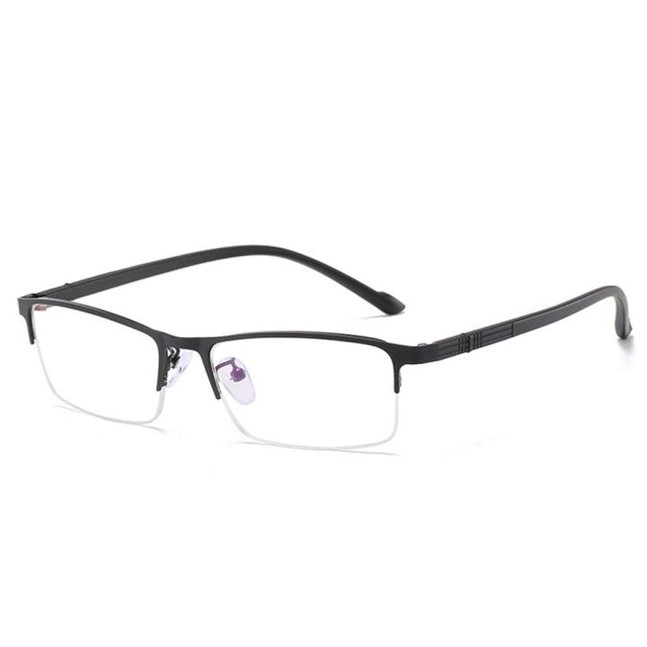 Classic Rectangular Myopia Glasses 0-600 Optical Power Half-Rim ...