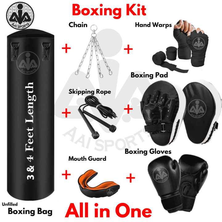 Boxing Kit Set for Adults, 7 in 1, Punching Bag Set, Complete Boxing ...