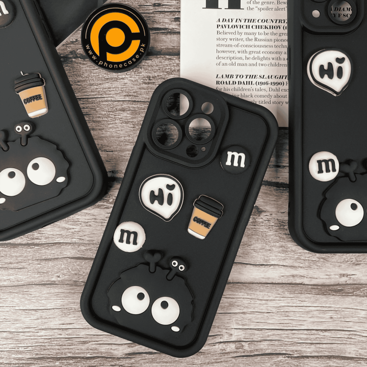 iPhone 15 Pro Cute 3D Briquette m&m icons Coffee mobile back cover ...