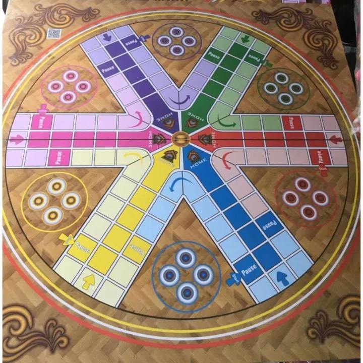 Foldable 2 Sided Wooden Ludo Game for 6 players with free Goti Pack ...