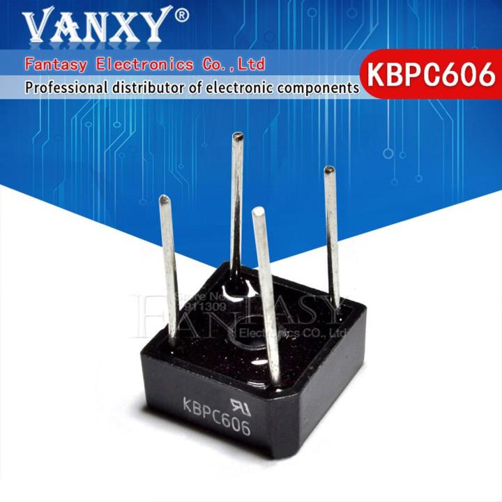 5PCS KBPC606 KBPC-606 6A 600V Single Phases Diode 4pin bridge rectifier new and original IC ...