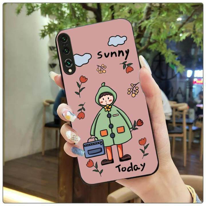 For Huawei P20 Pro Back Cover Case Fashion Cartoon girl Shockproof ...