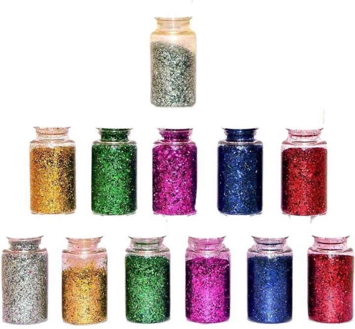 Glitter Multi-color - Art Work - Face Paint / 12 Glitter Bottle ...