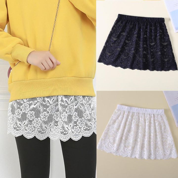 Splitting Flexible Hemline Mini Skirt Lower Sweep Shirt Hem Layering ...