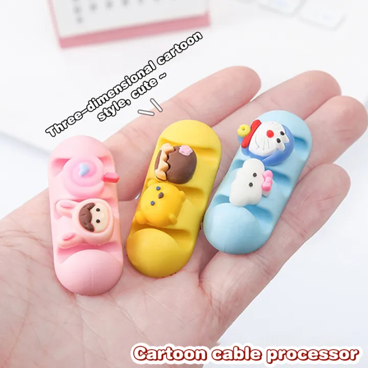 5/6 Pcs Cute Doraemon Cable Organizer USB Charging Cable Winder Desktop ...