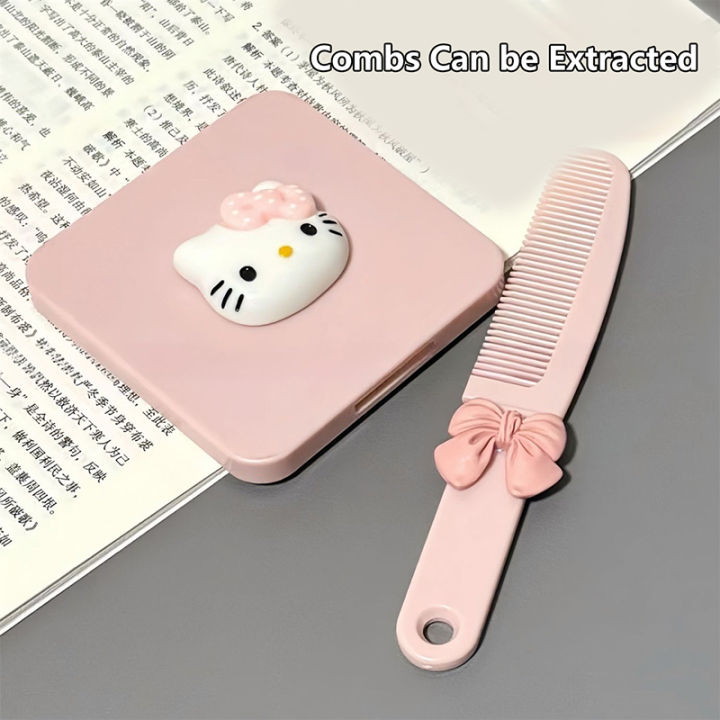 Portable Sanrio Cute Mirror Comb Handheld Mirror Comb Extracted Travel ...