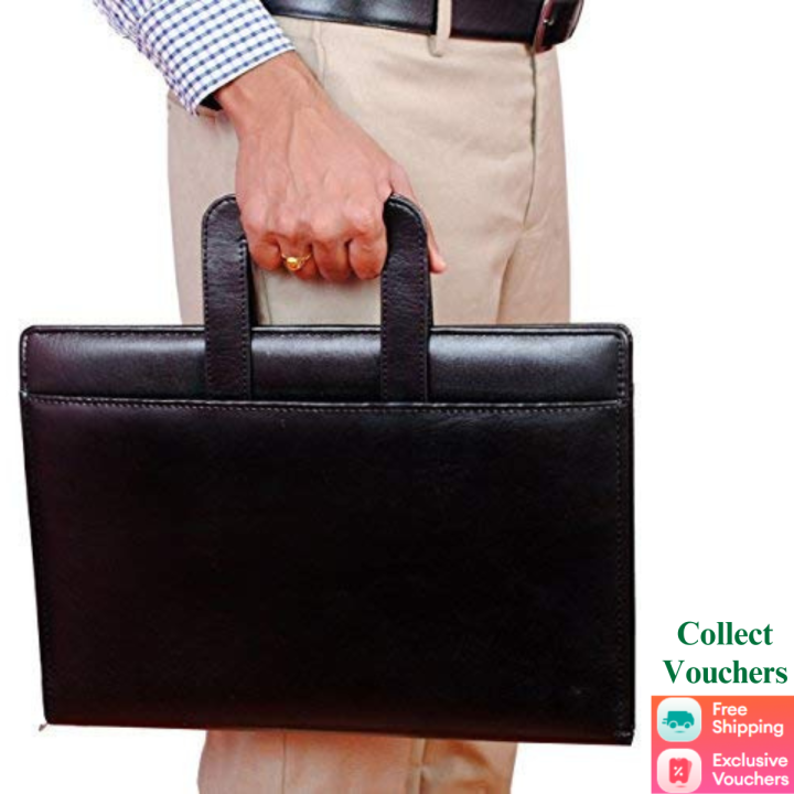 Premium Faux Leather Folder - Organizer Office Bag / A4 Size Portfolio ...