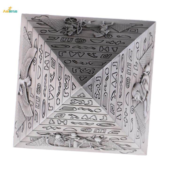 Vintage Metal Landmark Pyramids Figurine Model Architecture Statue ...