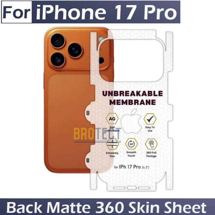 Apple iPhone 17 Pro Back Ceramic Matte Film Protector Best PLastic ...