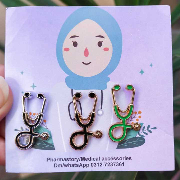 Doctors Nurses Mini Stethoscope Brooches Pins Jackets Coat Lapel Pin ...