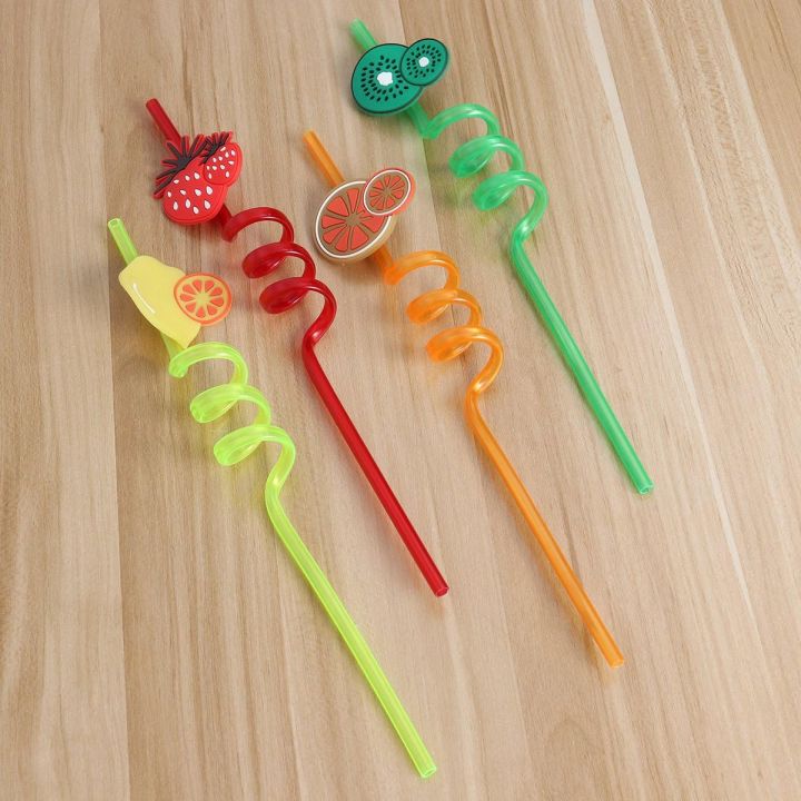Animal Theme Reusable Colorful Smoothie Drinking Straws Set of - 4 ...