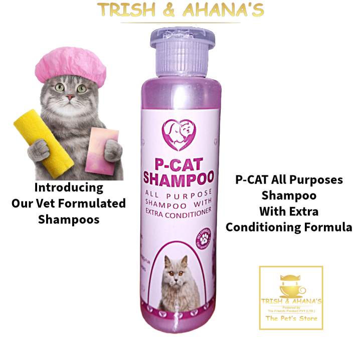 Trish & Ahana's P-Cat 100% Natural - All Purpose - Cat Shampoo with ...