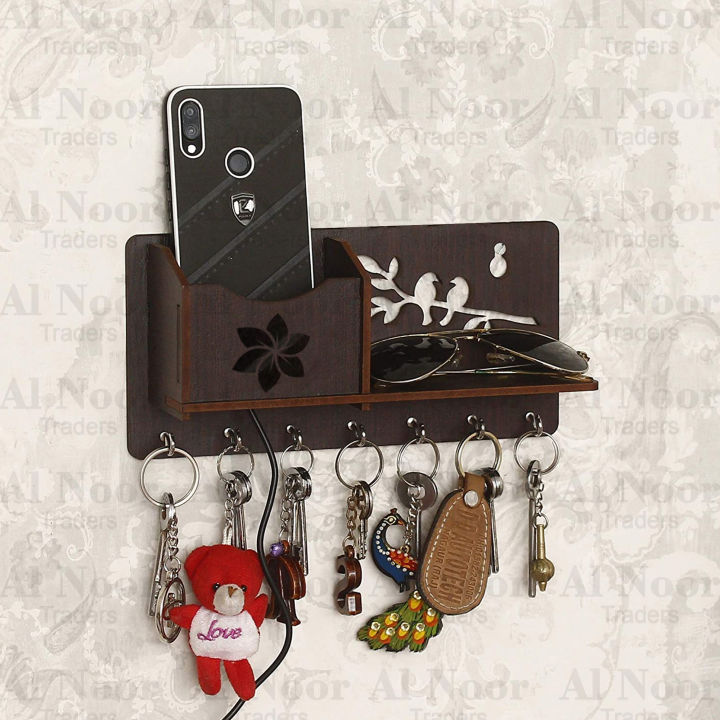 Al Noor Traders Brand Wood Wall Mounted Designer Key Holders for Wall ...