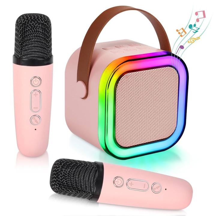 Multifunction Bluetooth 5.3 Speaker with Wireless Mic – LED Light, USB ...