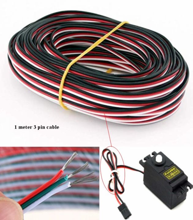 1 Meter 22AWG 3 pin jumper cable wire Servo 3 pin Line Futaba | Daraz.pk