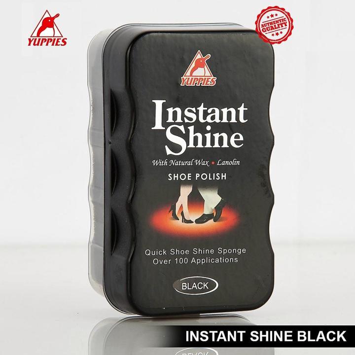 Yuppies Instant Shine Anti Fungal Quick Shoe Polish Black Sponge Over ...