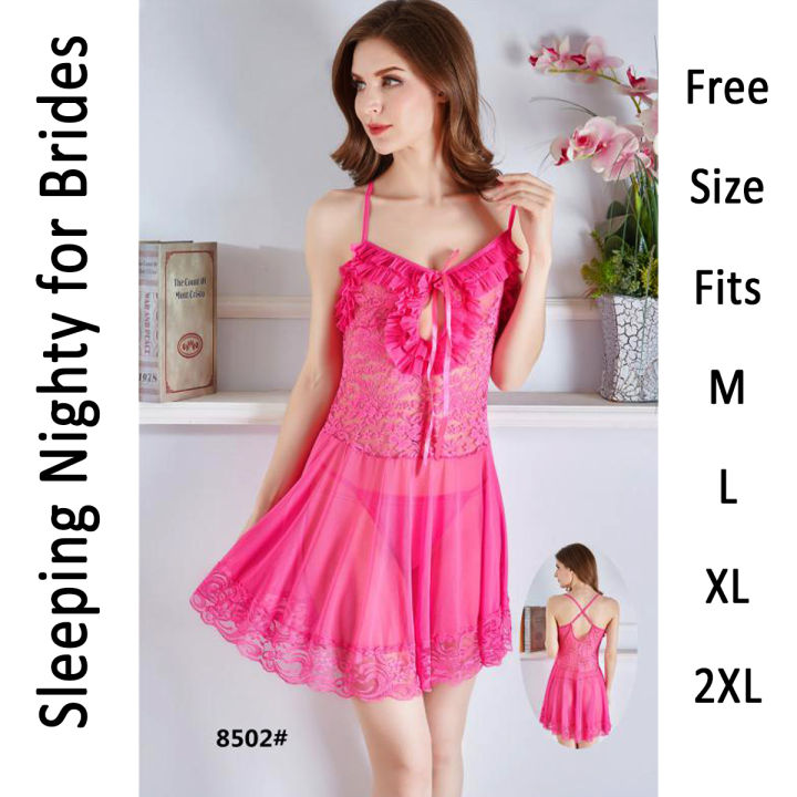 Nighty 2 piece ( Panty) / Transparent Nightwear | Daraz.pk