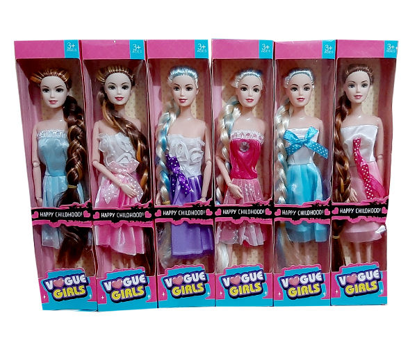 1 Piece of beautiful 11 Inch Long Hairs Bendable Doll in Multi Colors ...