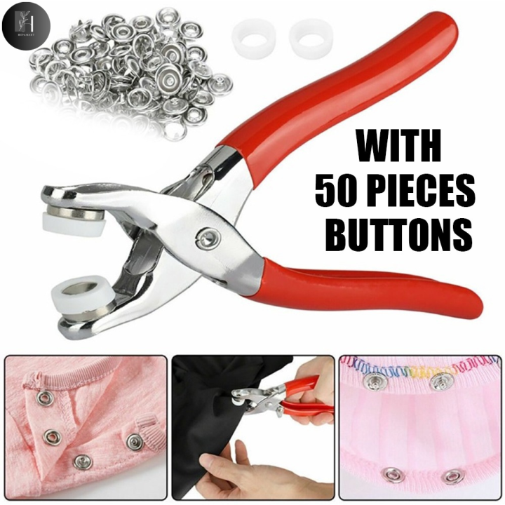 HepaMart Metal Tich Button Clipper - 9.5mm Press Plier & Snap Button ...