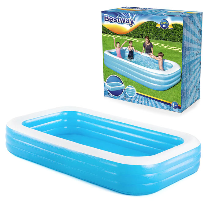 Bestway 54009 Inflatable Large Kids & Family Swimming Pool 10 foot ...