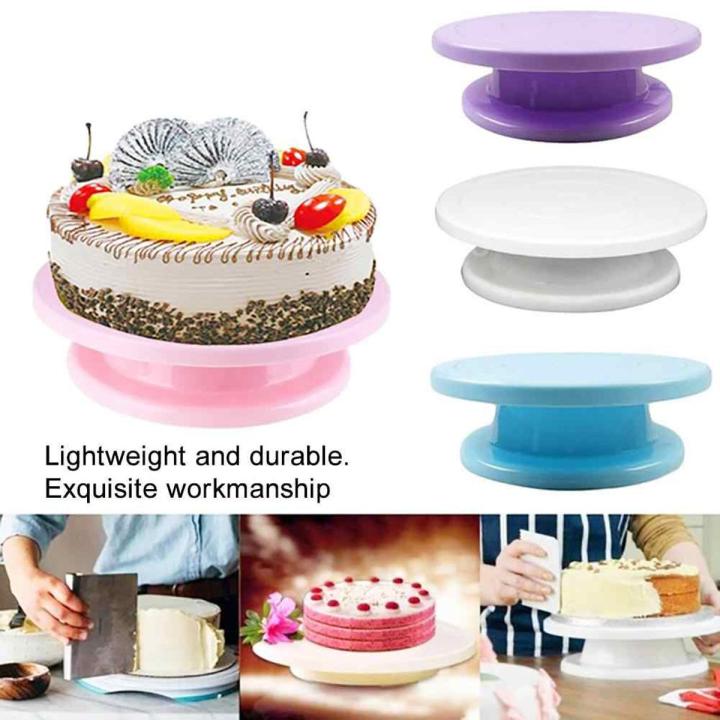 Cake Turntable Rotating Anti -Skid Round Cake Decorating Plastic Stand ...