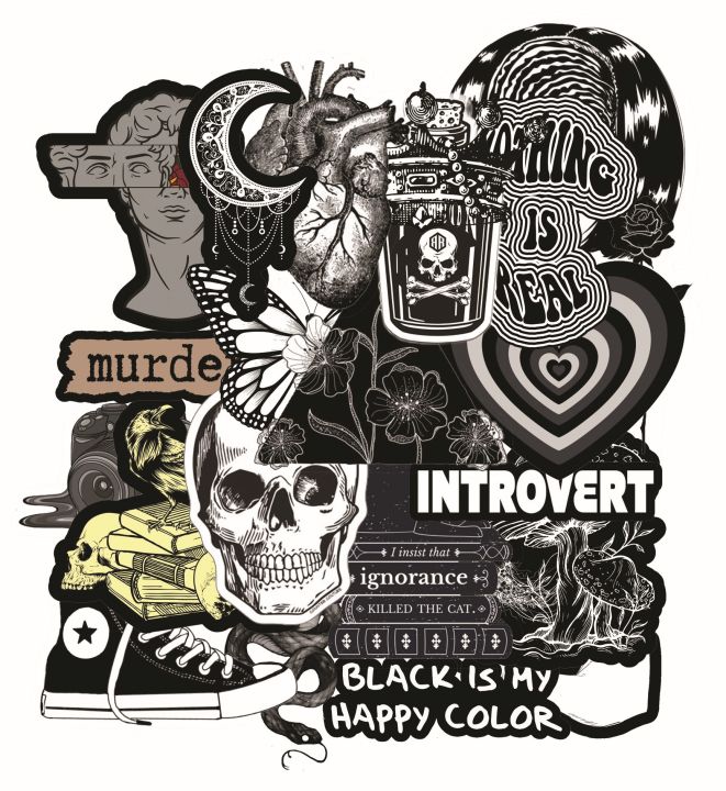 Multiple Dark Black Stickers Of Your Choice Available in Single, Pack ...