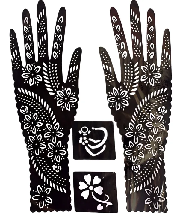 Mehndi stickers Double Hand Mehndi papers mehandi stencils Mehndi ...