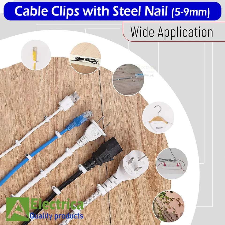 Wall Cable Clips Assortment 230Pcs Cable Clips With Nails - Round Wire ...