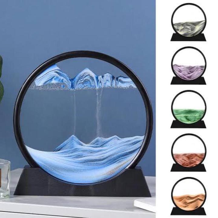 Moveable Sandscape Liquid Motion Flowing Sandscapes 3D Round Crystal ...