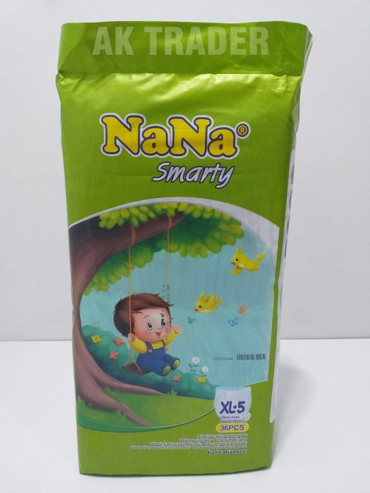 Nana Smarty Baby Diapers/Pamper XL Size 5 ( 36 Pieces ) | Daraz.pk