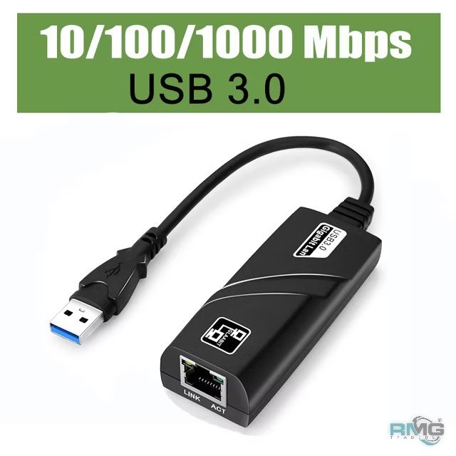 RMG TRADERS High-Speed USB 3.0 Ethernet Adapter RJ45 Gigabit LAN ...