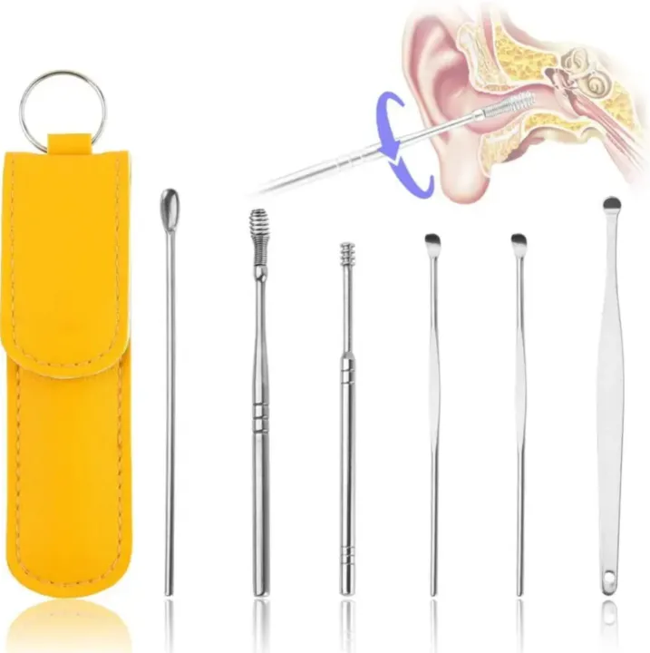 Ear Wax Cleaning Kit – 6 Pcs Ear Pick Tools Set | Safe Earwax Removal ...