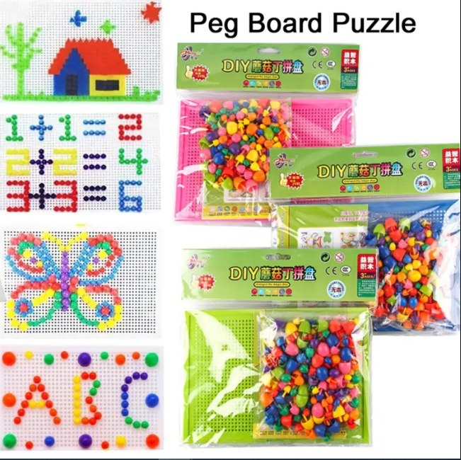Small Pin Blocks Peg Board Puzzle Art game Educational creative ...