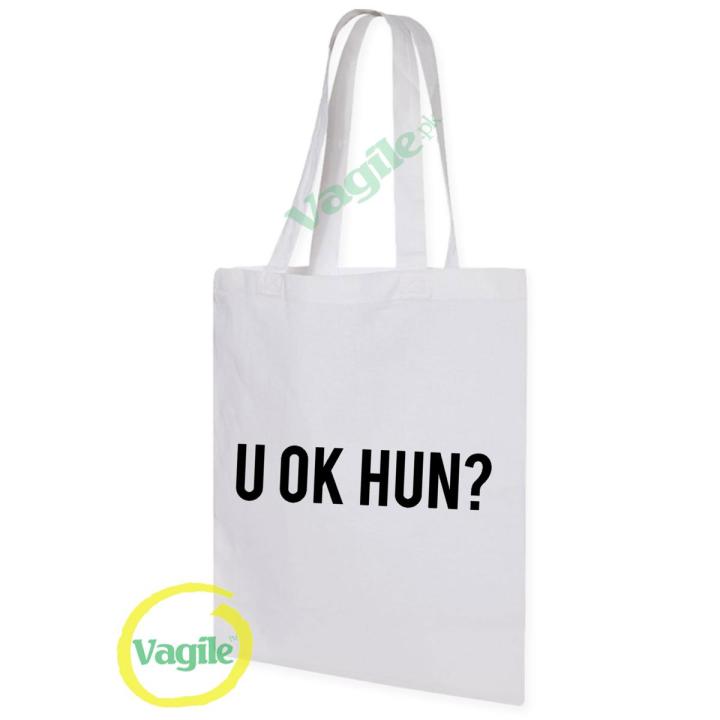 Vagile U OK HUN? Cool Attitude Slogan Printed COTTON TOTE BAG GIFT IDEA ...