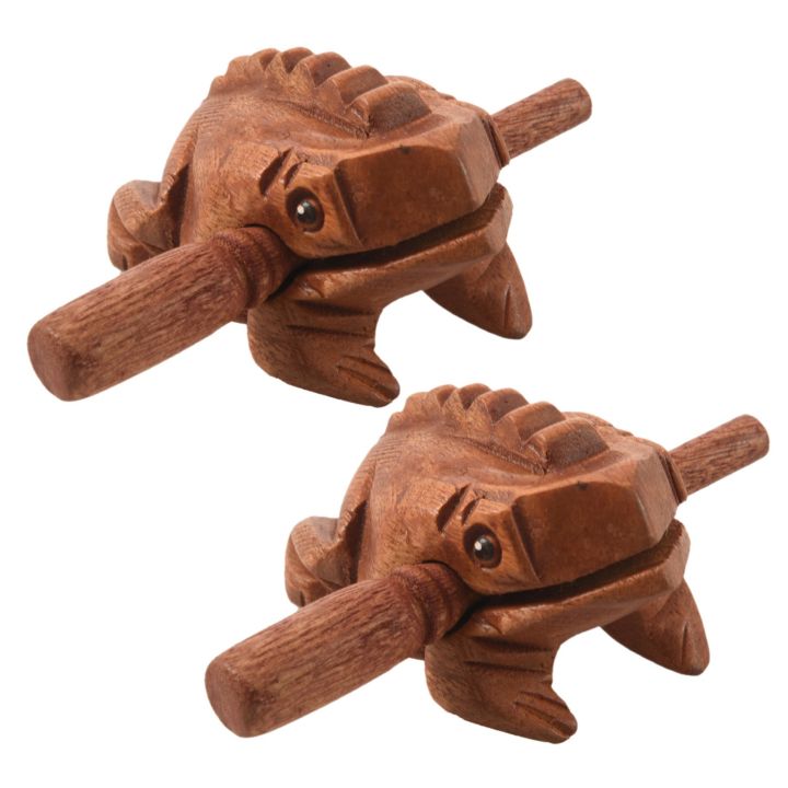 2X Carved Croaking Wood Percussion Musical Sound Wood Frog Tone Block ...
