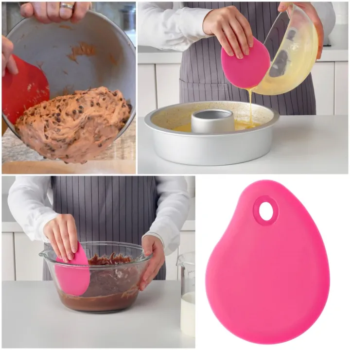 AT - One Piece - Bowl Scraper Silicone Pink Length: 14 cm Width: 10cm ...