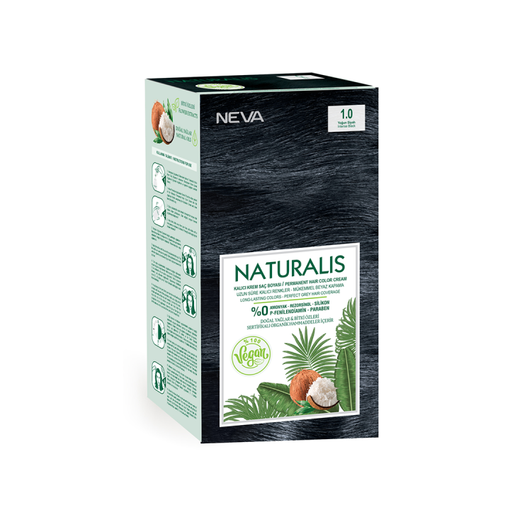 Naturalis Hair Color Cream Set – 1.0 Intense Black | Vegan, Ammonia ...